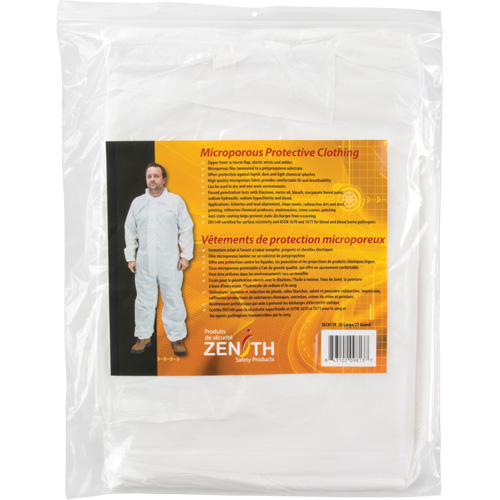 Zenith Safety Products Protective Coveralls, 2X-Large, White ...