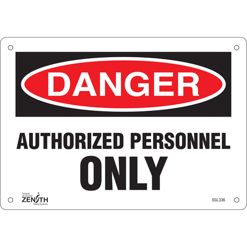 Zenith Safety Products "Authorized Personnel Only" Sign, 7" x 10 ...