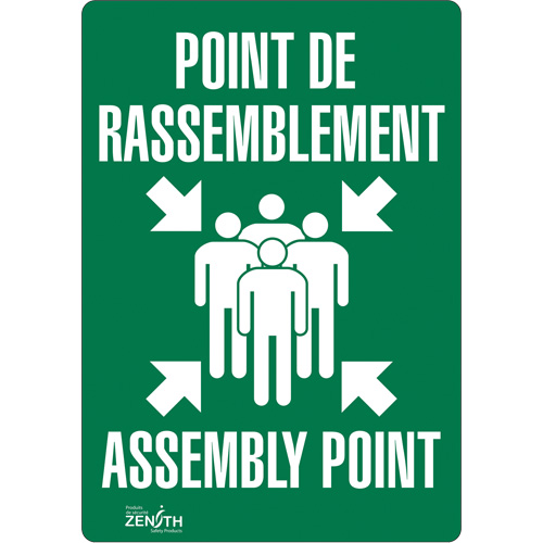 Zenith Safety Products "Point de rassemblement/Assembly Point" Sign, 14 ...