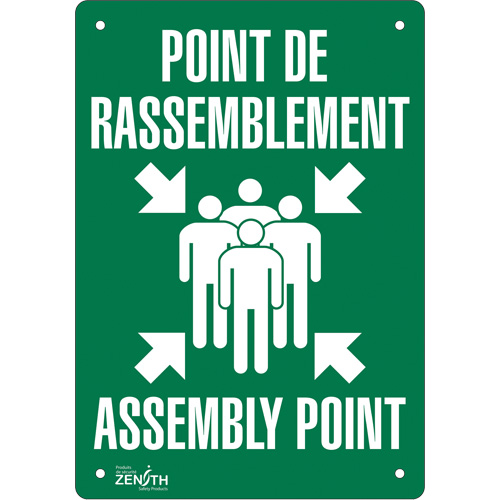 Zenith Safety Products "Point de rassemblement/Assembly Point" Sign, 14 ...
