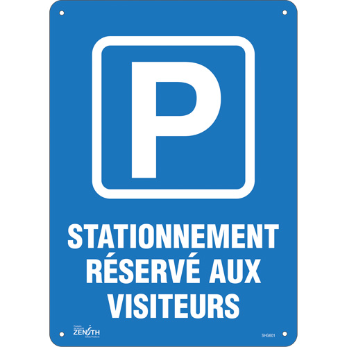 Zenith Safety Products "Stationnement réservé aux visiteurs" Sign, 10 ...