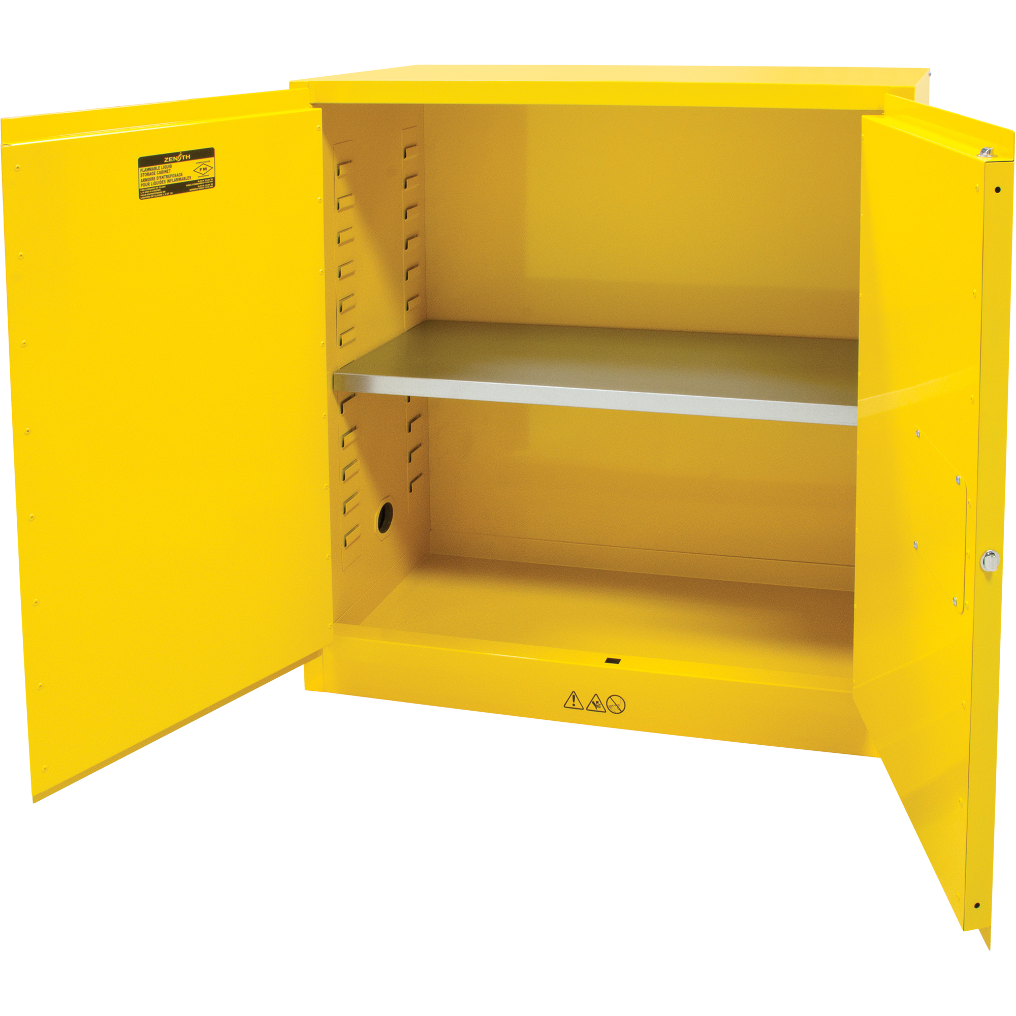 Zenith Safety Products Flammable Storage Cabinet, 30 gal., 2 Door, 43 ...