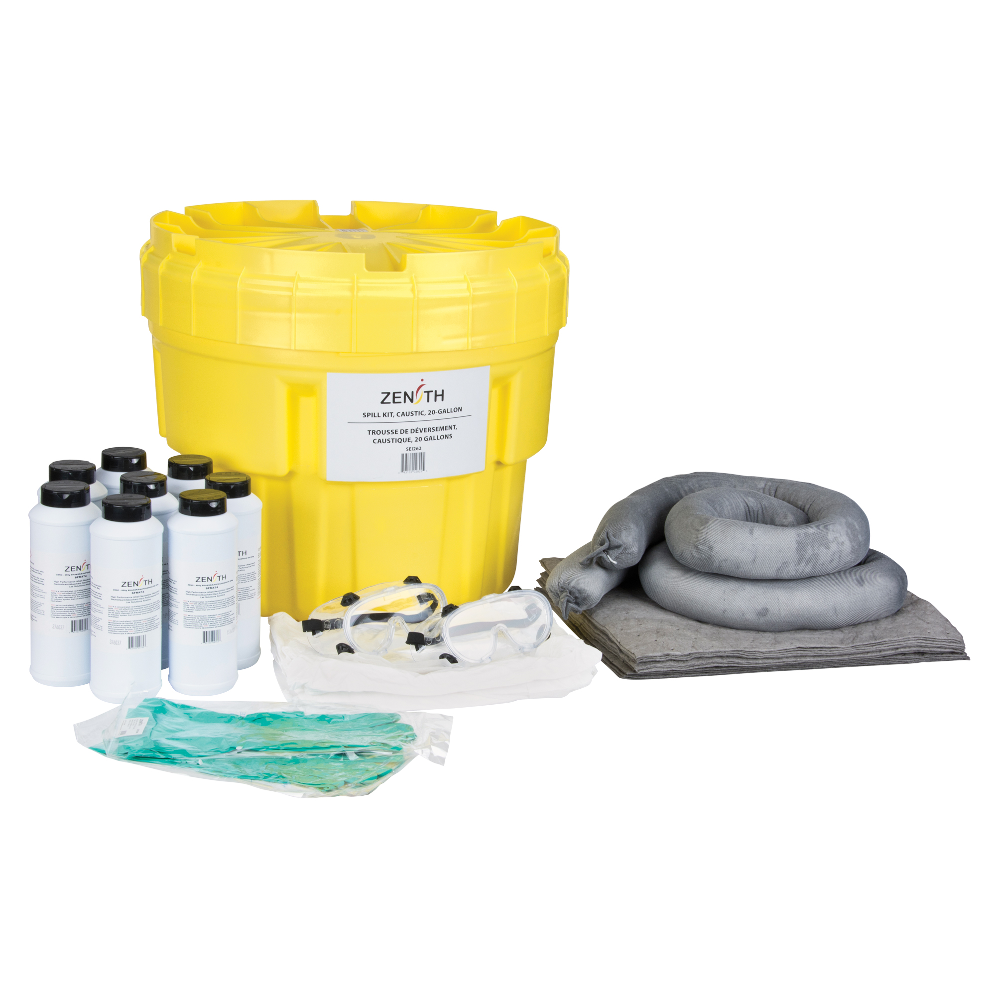 Zenith Safety Products Caustic Spill Kit, Hazmat, Overpack/Salvage Drum ...
