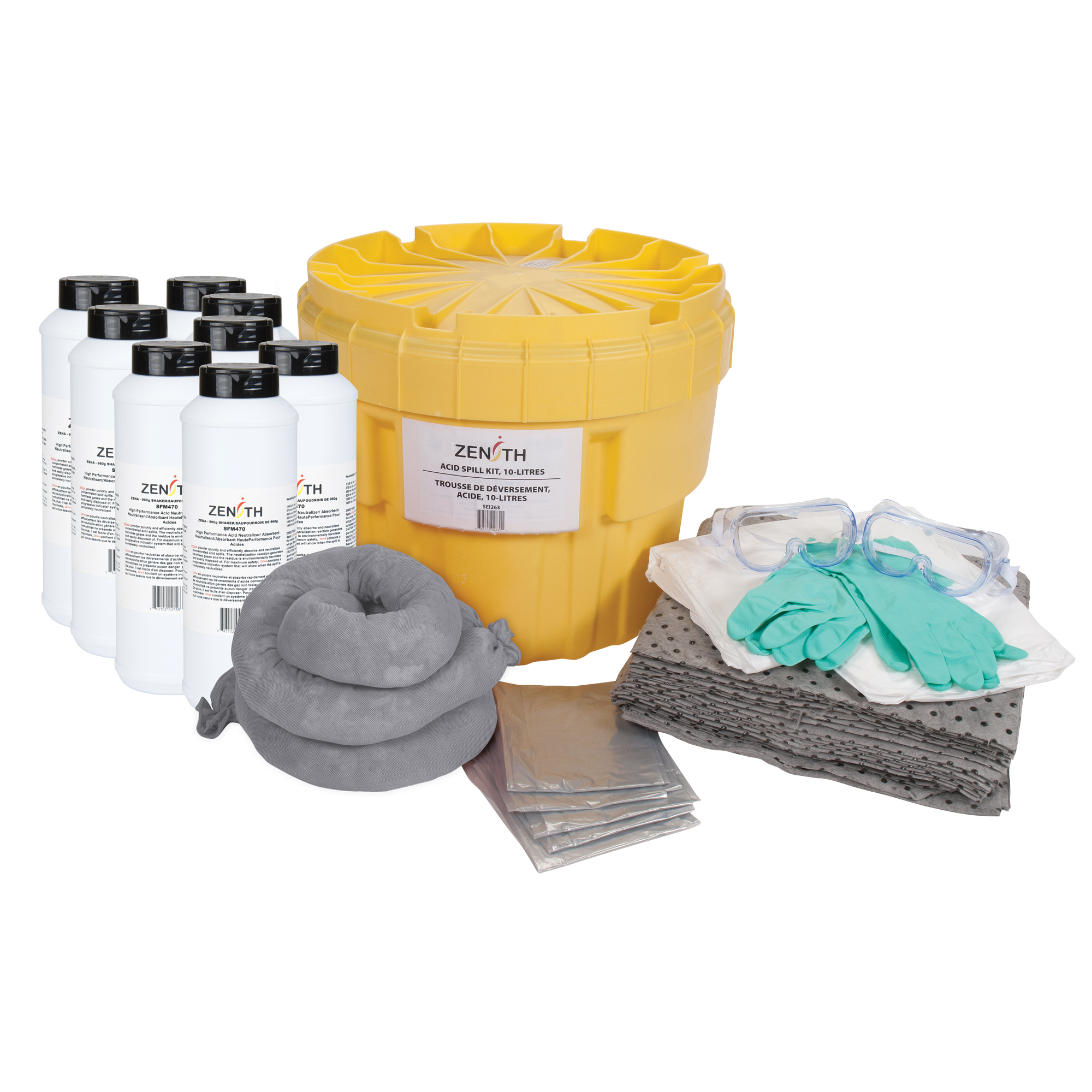 Zenith Safety Products Acid Spill Kit, Hazmat, Overpack/Salvage Drum ...