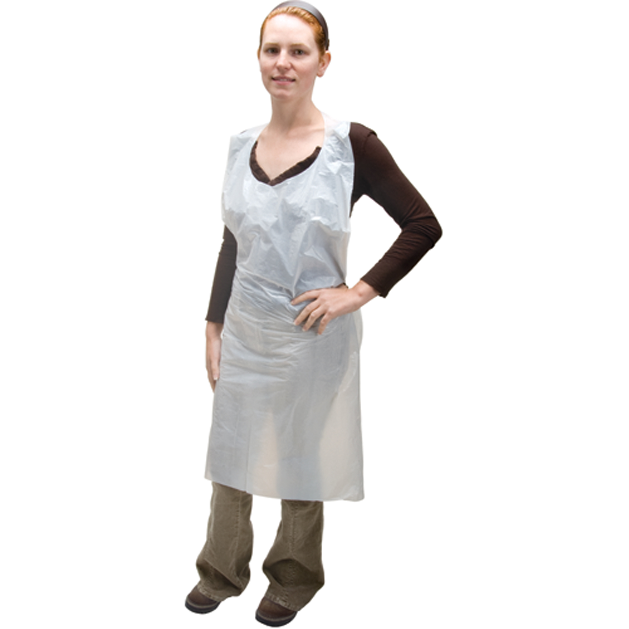 Zenith Safety Products Polyethylene Aprons, Polyethylene, White, 35" W ...