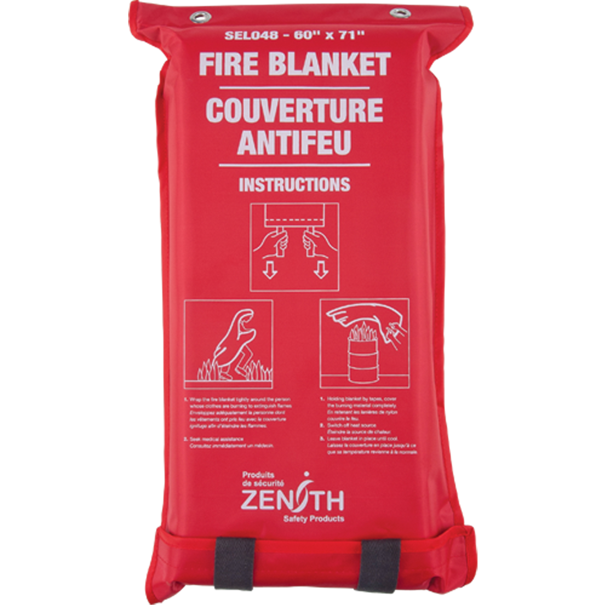 Zenith Safety Products Fire Blanket, Fibreglass, 60"W x 71"L SEL048 ...