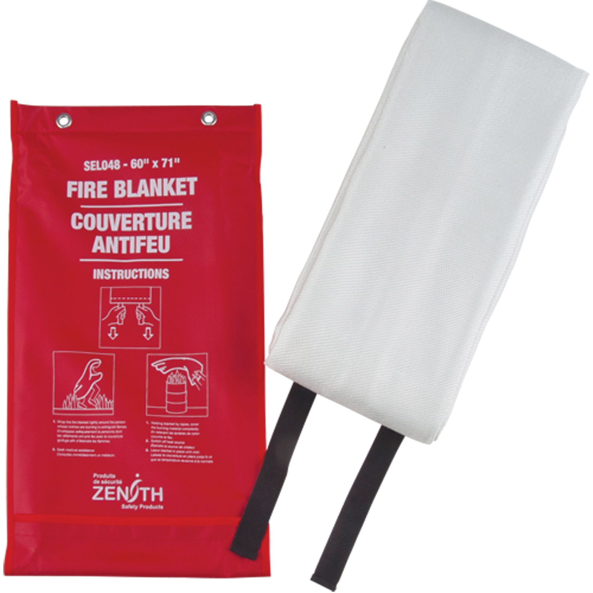 Zenith Safety Products Fire Blanket, Fibreglass, 60"W x 71"L SEL048 ...