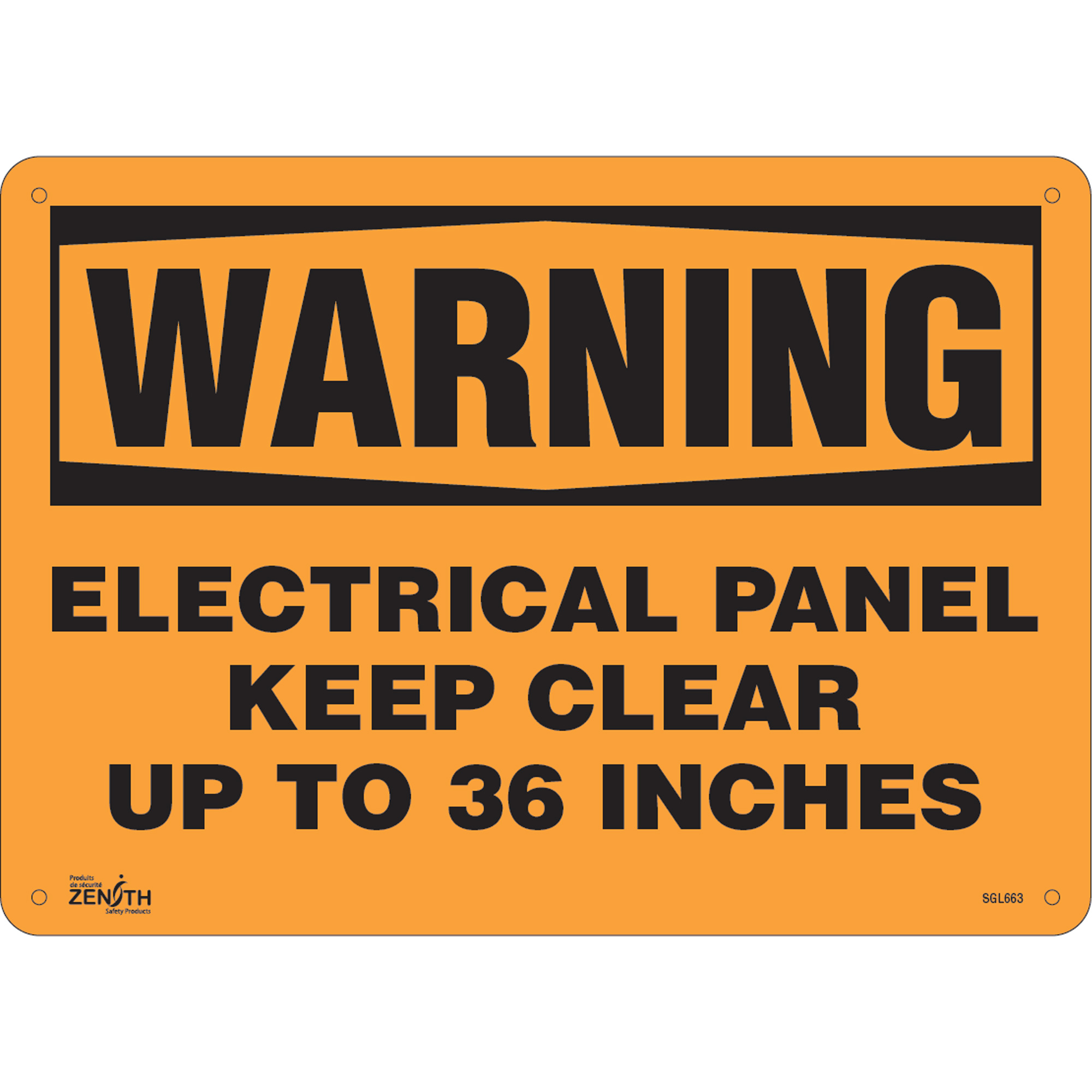 Zenith Safety Products "Electrical Panel" Sign, 10" x 14", Plastic ...
