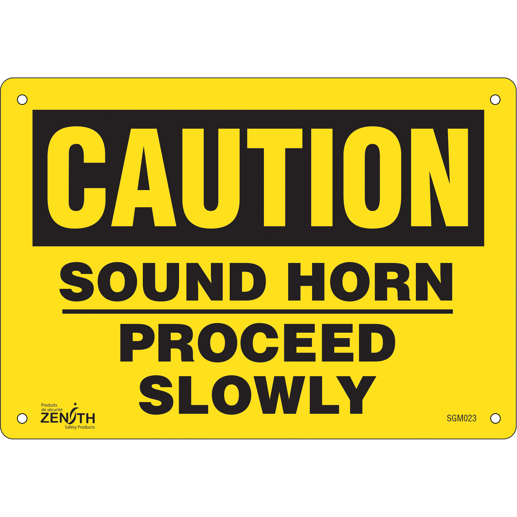 Zenith Safety Products "Proceed Slowly" Sign, 7" x 10", Plastic ...