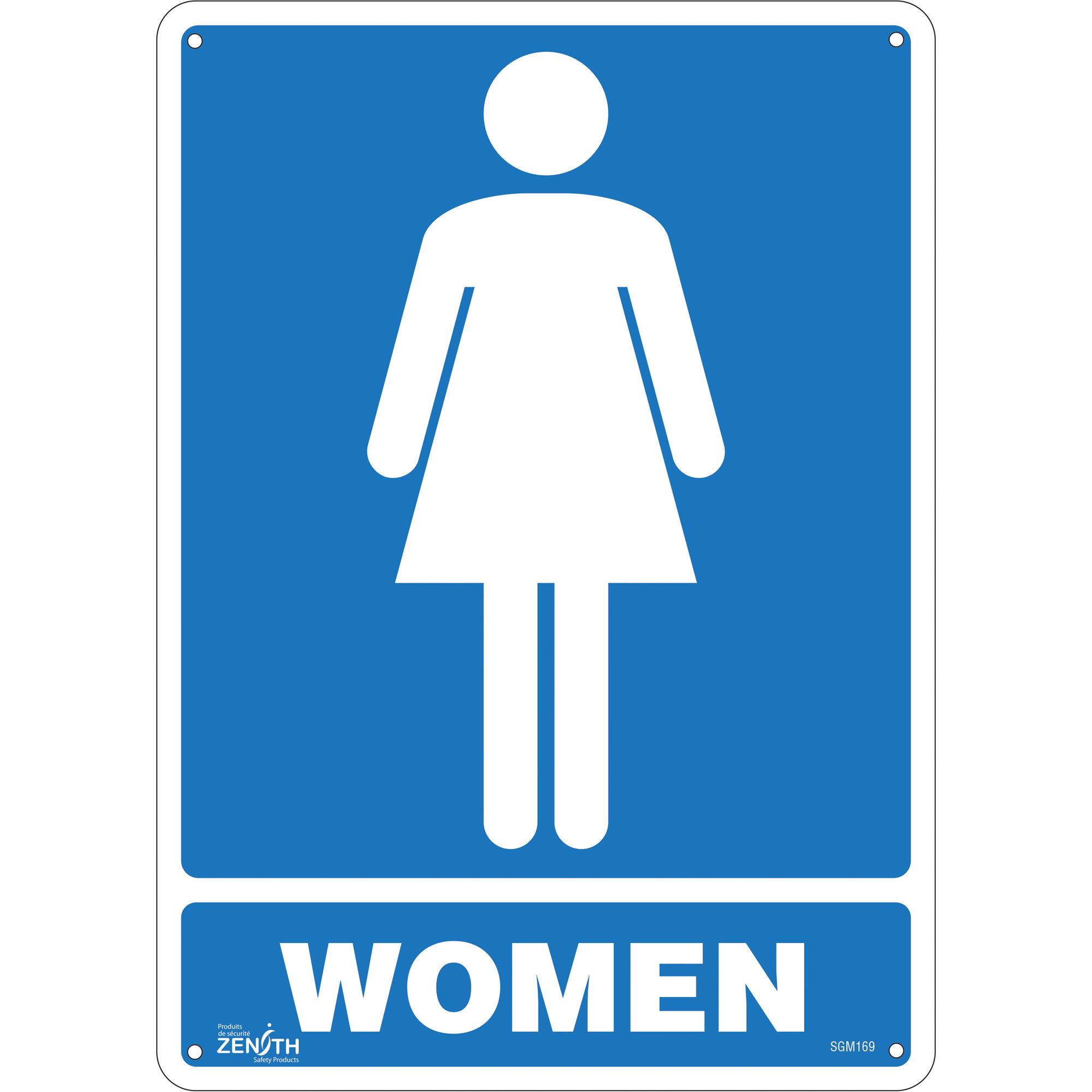 Zenith Safety Products "Women" Sign, 14" x 10", Plastic, English with ...