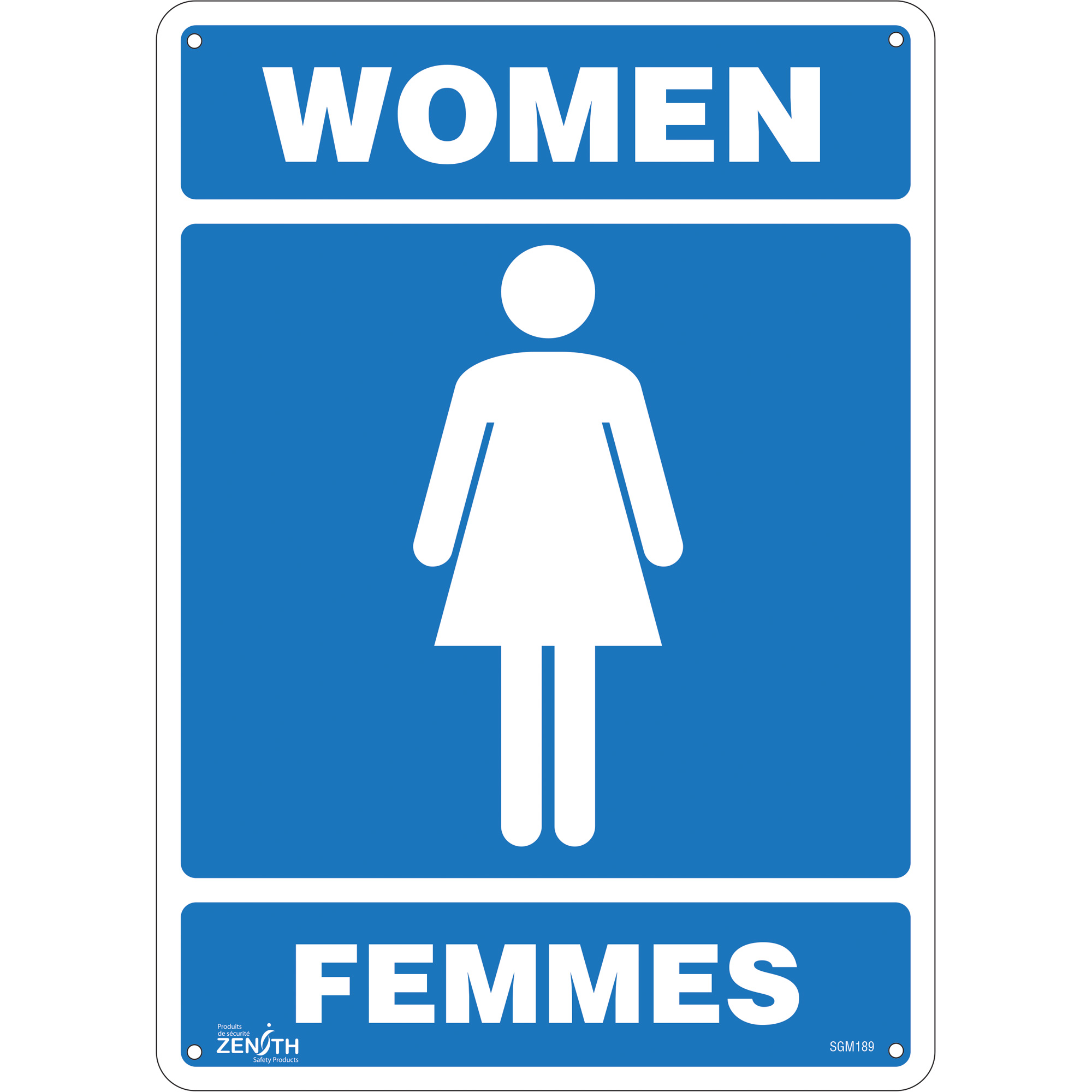 Zenith Safety Products "Women - Femmes" Sign, 14" x 10", Plastic ...