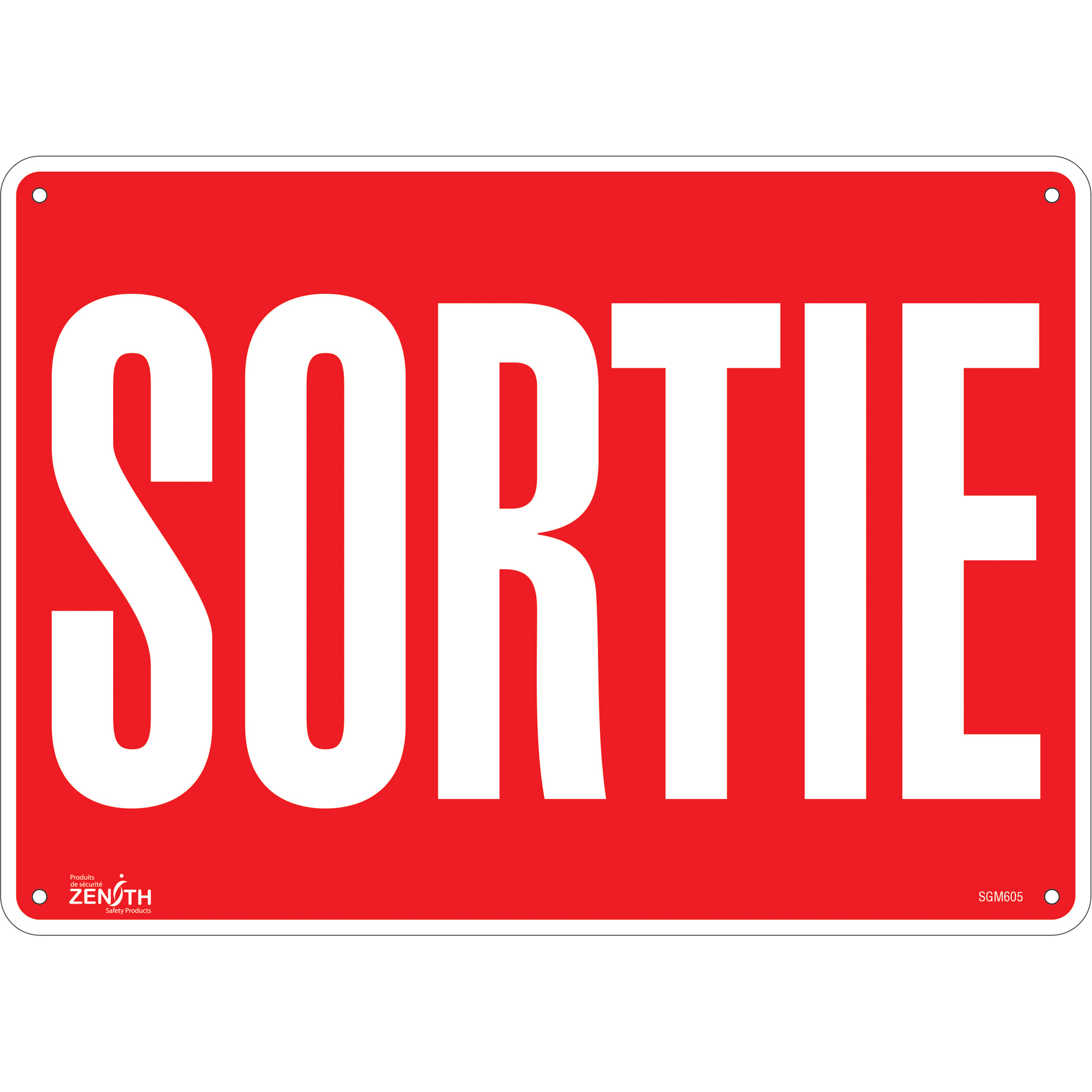 Zenith Safety Products "Sortie" Sign, 10" x 14", Plastic, French SGM605 ...