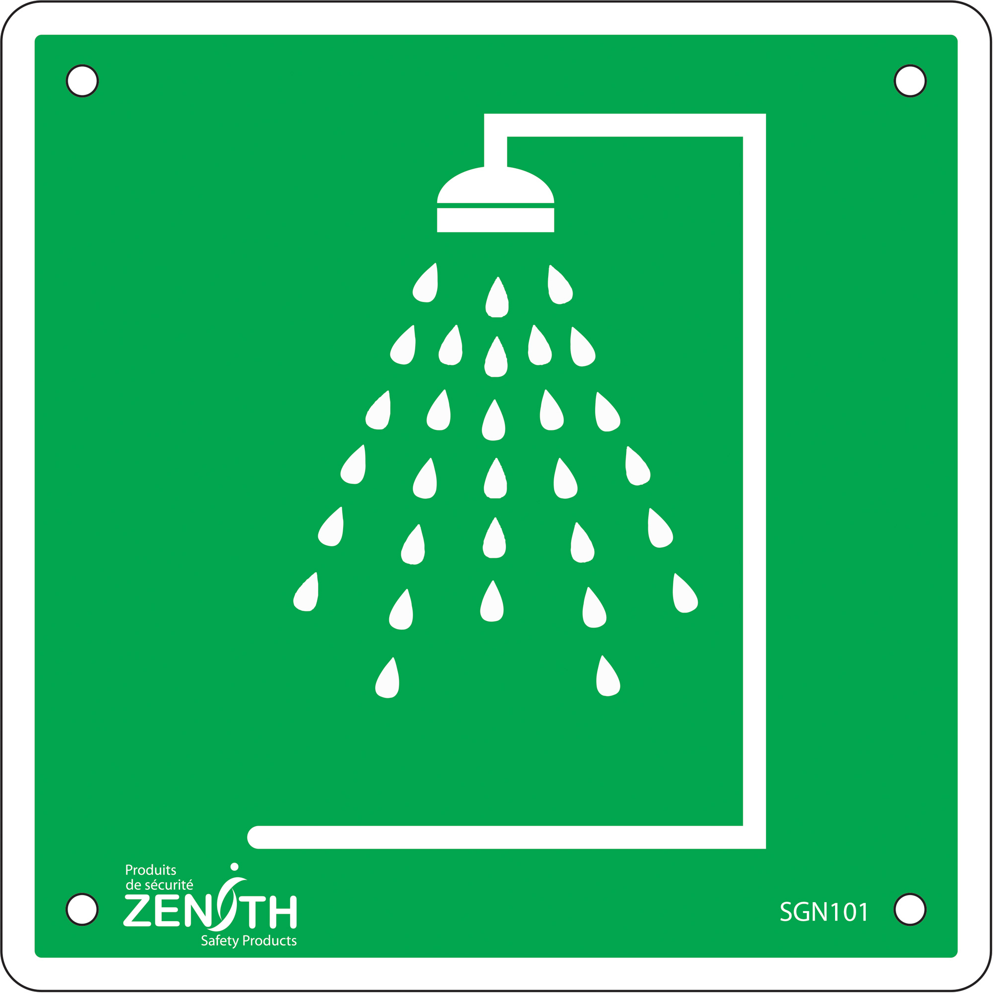 Zenith Safety Products Emergency Shower CSA Safety Sign, 6" x 6 ...