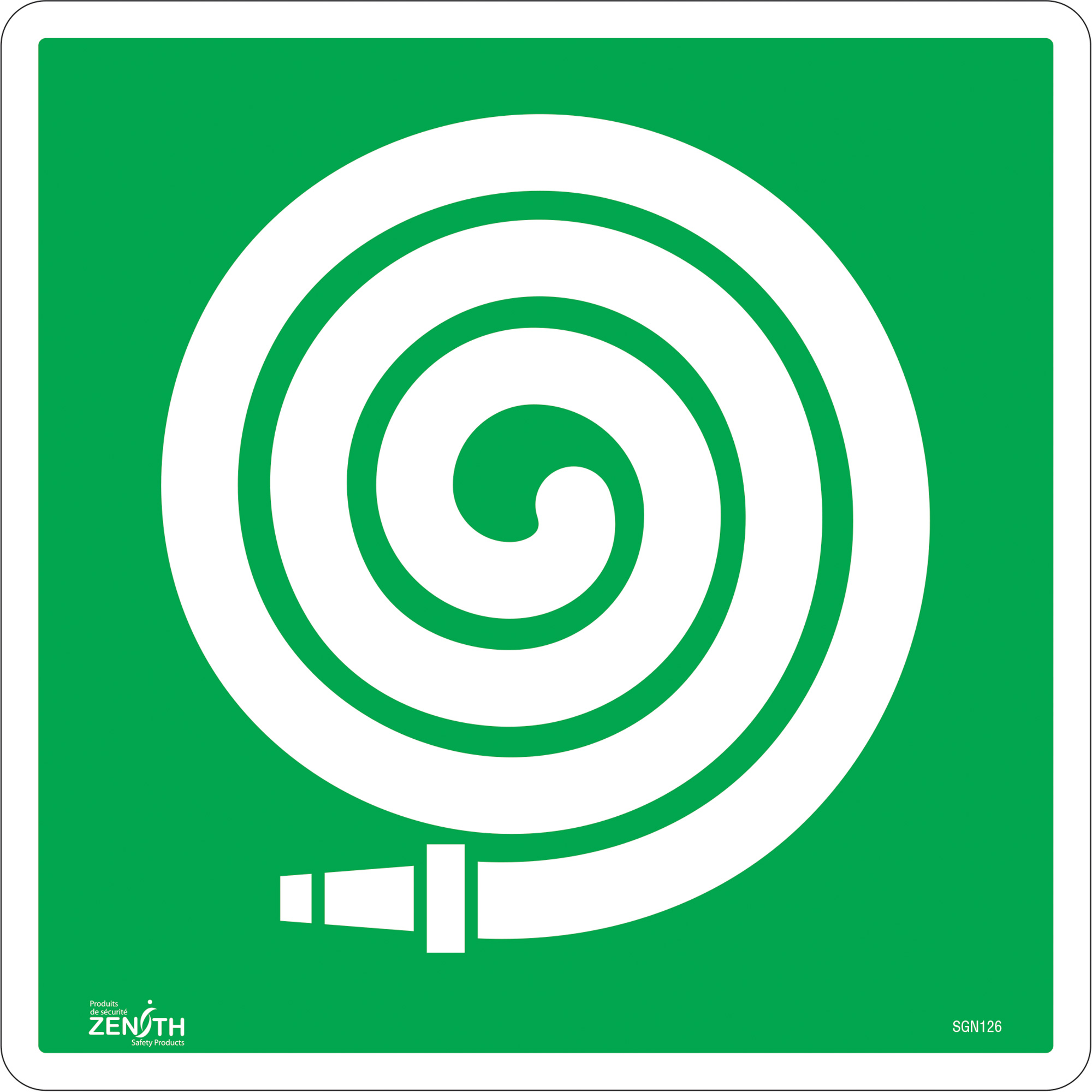 Zenith Safety Products Fire Hose CSA Standard Safety Sign, 12" x 12 ...
