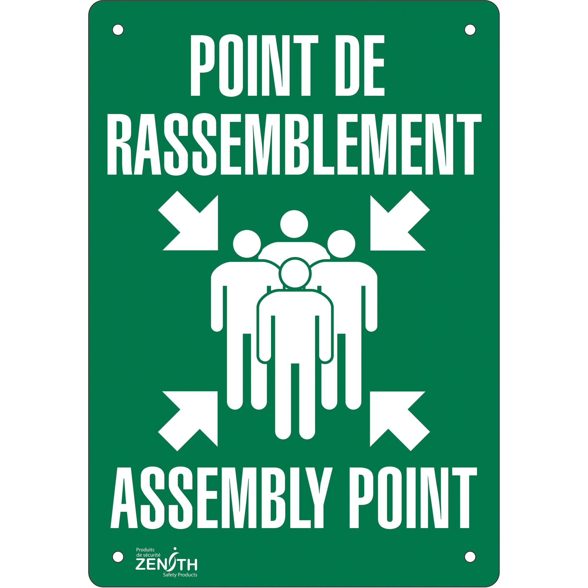 Zenith Safety Products "Point de rassemblement/Assembly Point" Sign, 14 ...