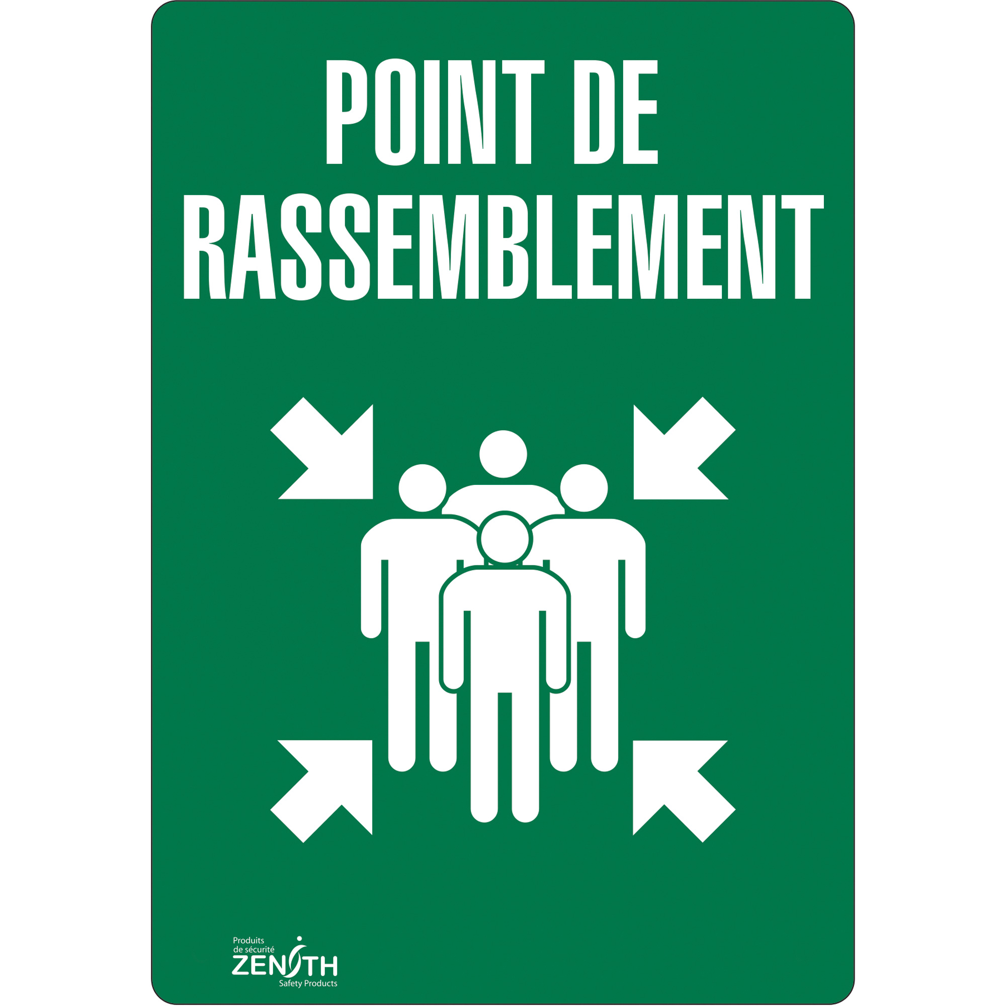 Zenith Safety Products "Point de rassemblement" Sign, 14" x 10", Vinyl ...