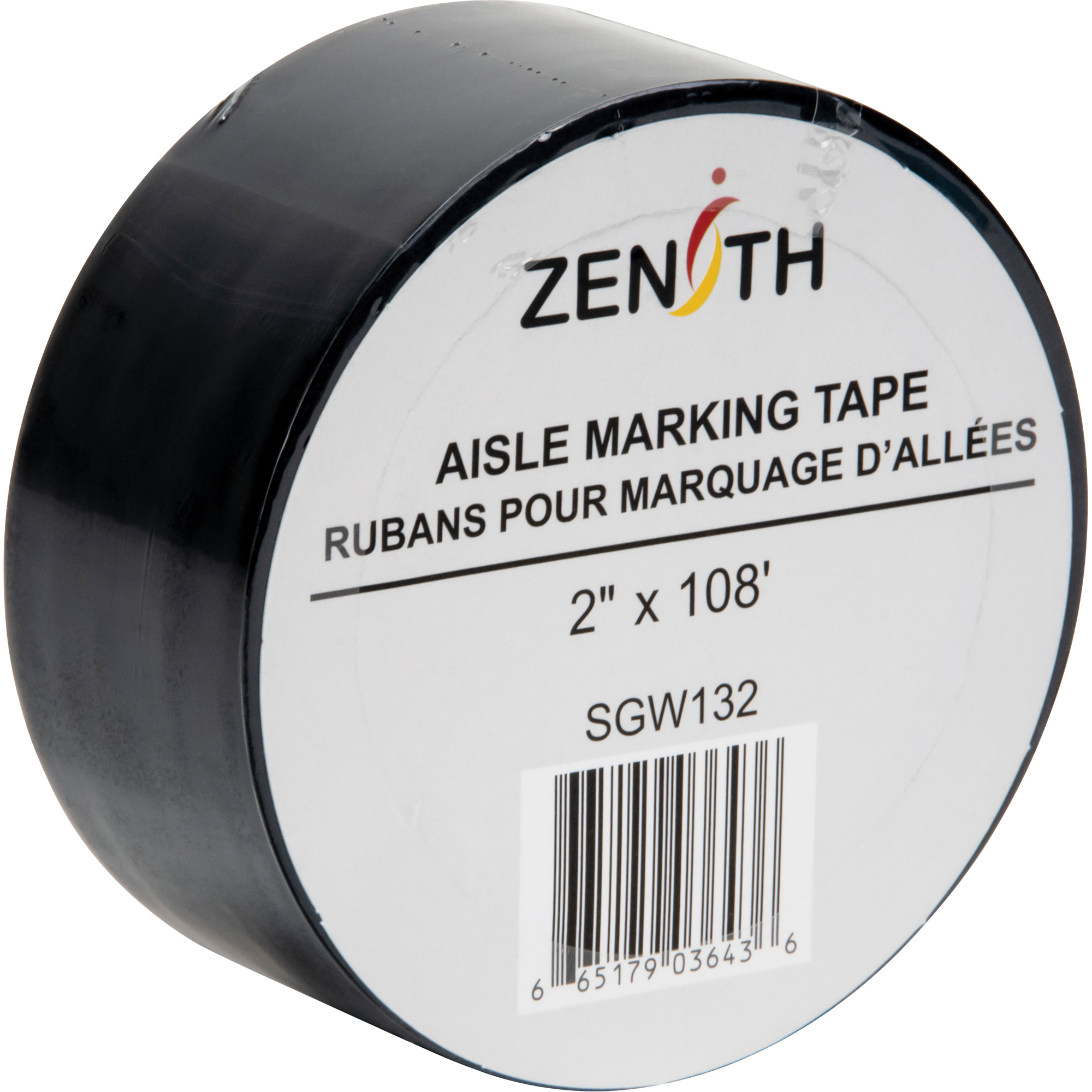 Zenith Safety Products Aisle Marking Tape, 2" x 108', PVC, Black SGW132 ...