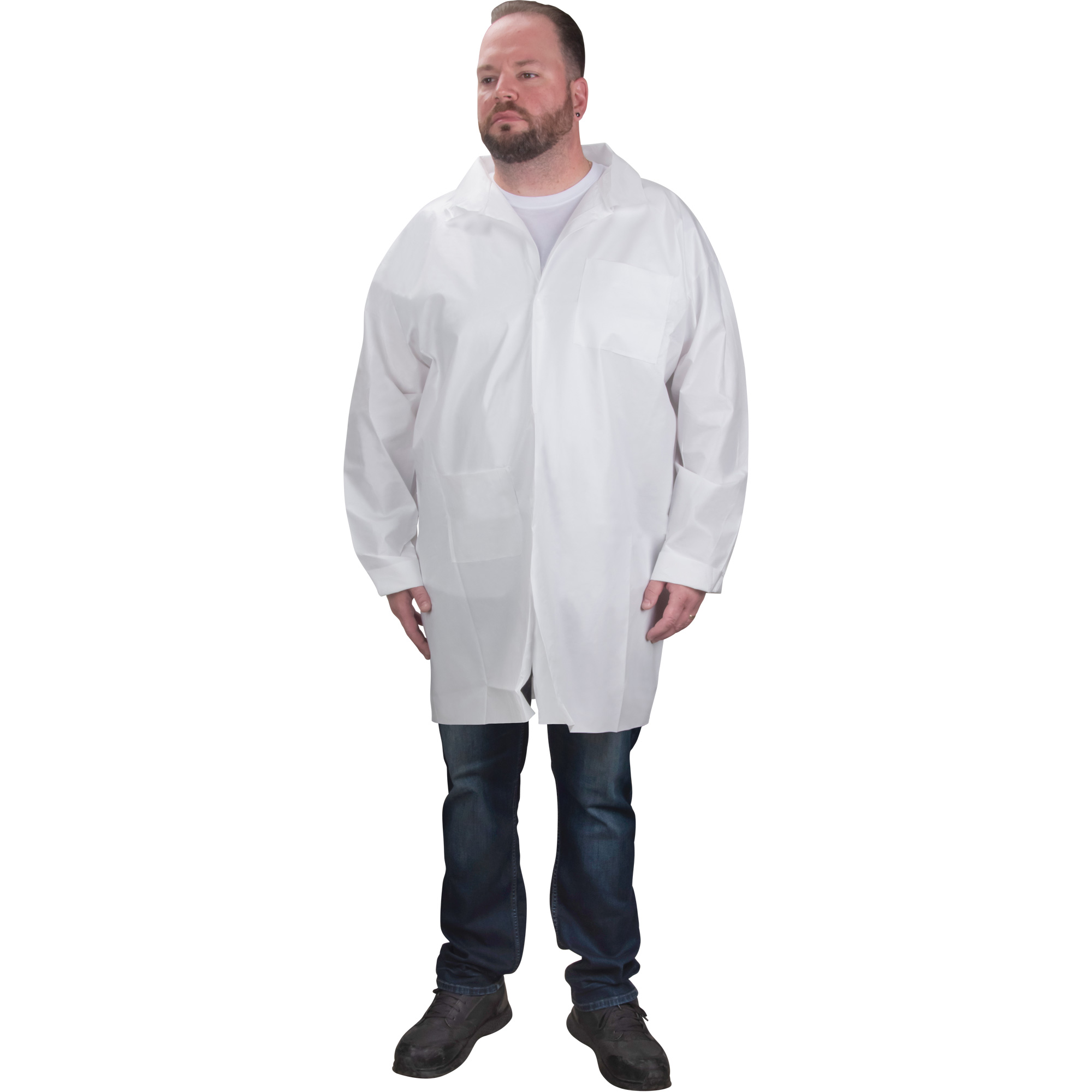 Zenith Safety Products Protective Lab Coat, Microporous, White, Large ...