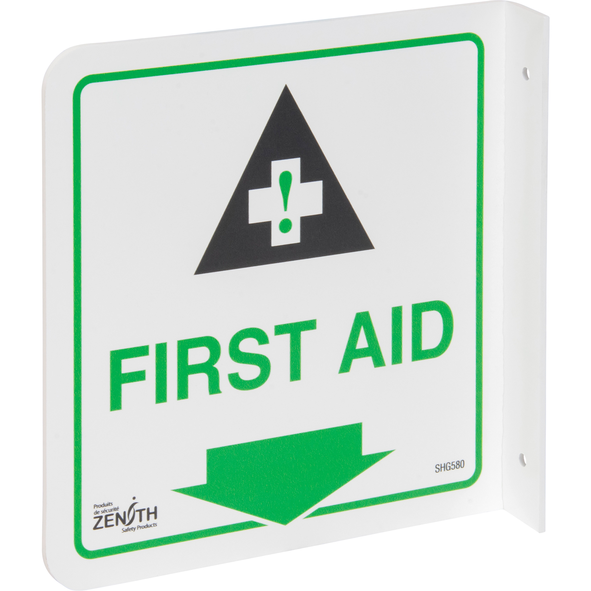 Zenith Safety Products 90° Projecting "First Aid" Sign, 8" x 8 ...